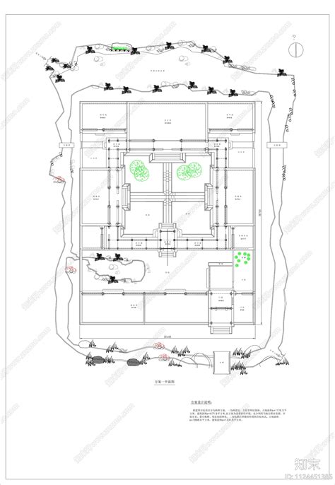 中式四合院方案建筑施工图纸cad施工图下载【id1124451386】知末案例馆