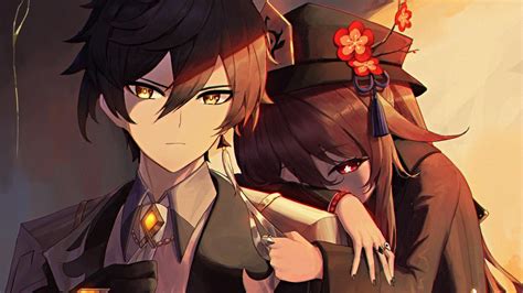 Hu Tao Zhongli Genshin Impact Hd Desktop Wallpaper Widescreen High Definition Fullscreen