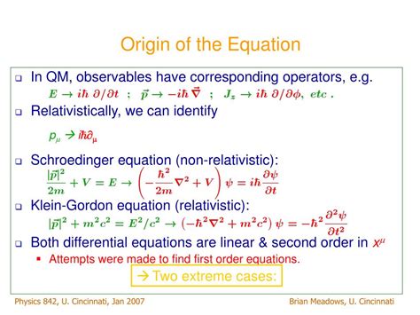 Ppt The Dirac Equation Powerpoint Presentation Free Download Id