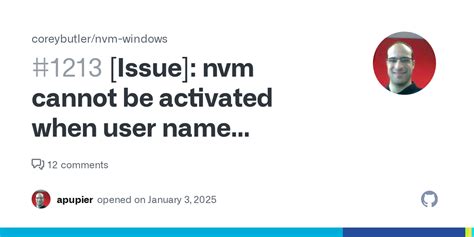 Issue Nvm Cannot Be Activated When User Name Contains Space Issue Coreybutler Nvm