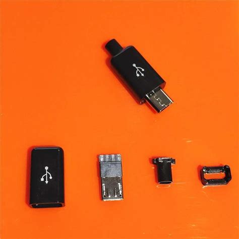 10pcsbag Yt2153y Micro Usb 4pin Male Connector Plug Whiteblack