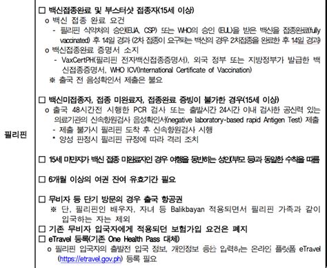 필리핀 입국 서류 조건 이트래블 Etravel 필리핀 입국신고서 세관신고서 작성 방법 백신 코로나 정보 네이버 블로그