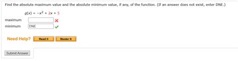 Solved Find The Absolute Maximum Value And The Absolute