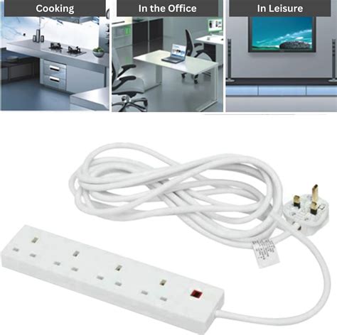 4 WAY 4 GANG EXTENSION LEAD EXTENTION LEAD 2M 5M 10M 4 SOCKET 13A PLUG EBay UK