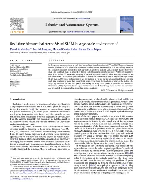 Pdf Real Time Hierarchical Stereo Visual Slam In Large Scale Environments