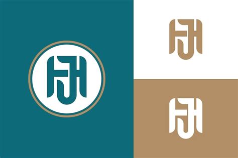 브랜드 의류 의류 스트리트웨어에 적합한 인터록 스타일의 모노그램 문자 Hj 또는 Jh 프리미엄 벡터