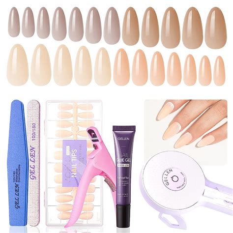 Gellen Nail Tips And Glue Gel Kit Gel X Nail Kit 480pcs