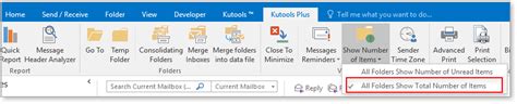 Quickly Show Total Numbers Of Items Or Numbers Of Unread Items In All Outlook Folders