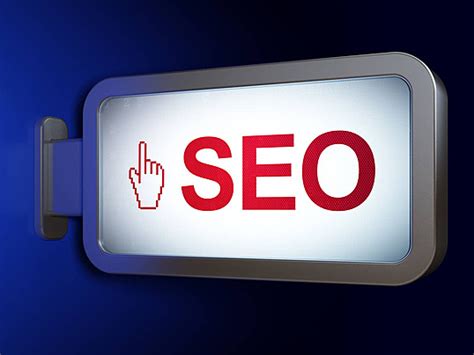 billboard background with mouse cursor and seo signifying web