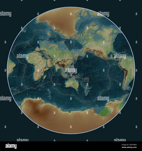 Philippine Sea Tectonic Plate On The Wiki Style Elevation Map In The Lagrange Oblique Projection