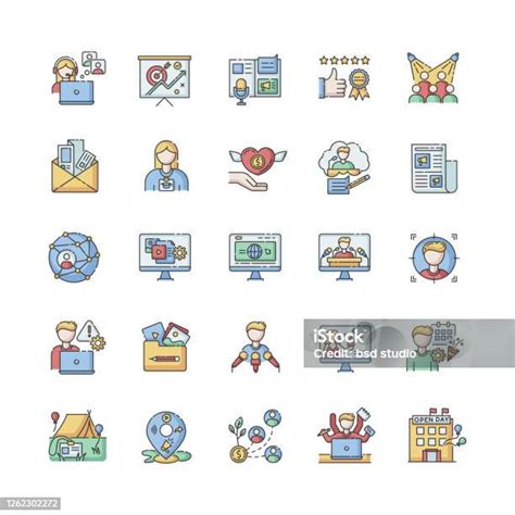 Pr 行銷 Rgb 顏色圖示集向量圖形及更多員工圖片 員工 身份 圖示 Istock