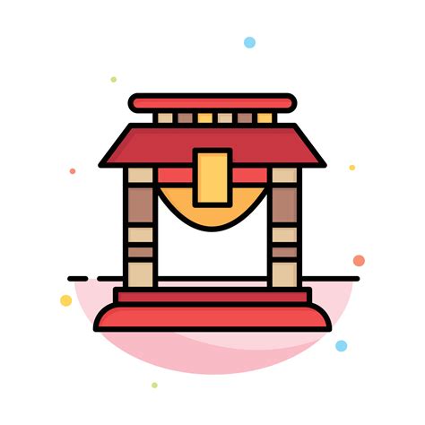 Door Bridge China Chinese Abstract Flat Color Icon Template 13297182
