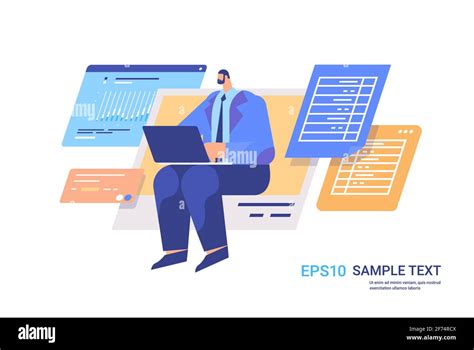 Office Worker Analyzing Startup Data Stock Vector Images Alamy
