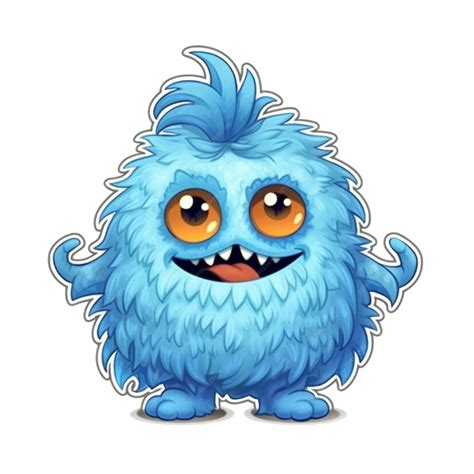 Premium Photo A Blue Furry Monster With Big Eyes And A Big Smile