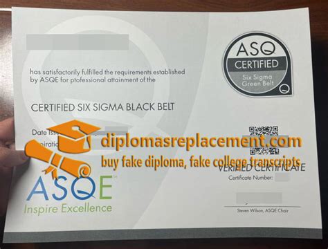 How To Order A Fake Asq Certificate Of Certified Six Sigma Black Belt