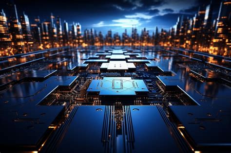 Concepto De Cpu De Procesadores De Computadora Central Chip Digital De Placa Base Fondo De