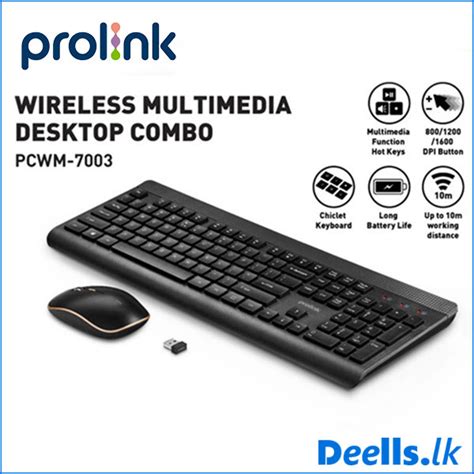 Prolink Pcwm Multimedia Wireless Keyboard And Mouse Combo Pack Deells Lk Sri Lanka