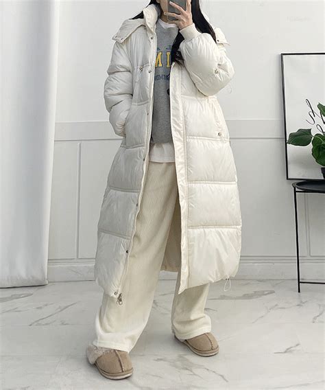 세일 후드 오버핏 웰론 롱패딩 2color 에이블리