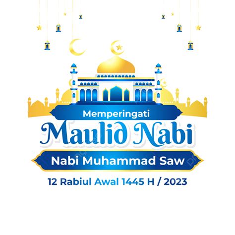 Kartu Ucapan Maulid Nabi Muhammad 2023 1445 H Dengan Hiasan Lampion