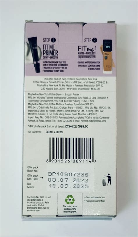 Arcnord Maybelline New York Fit Me My Dewy Fit Dewy Smooth