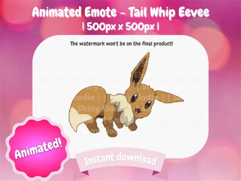 Twitch Animated Emote Tail Whip Eevee Pokemon Dance Streaming Discord