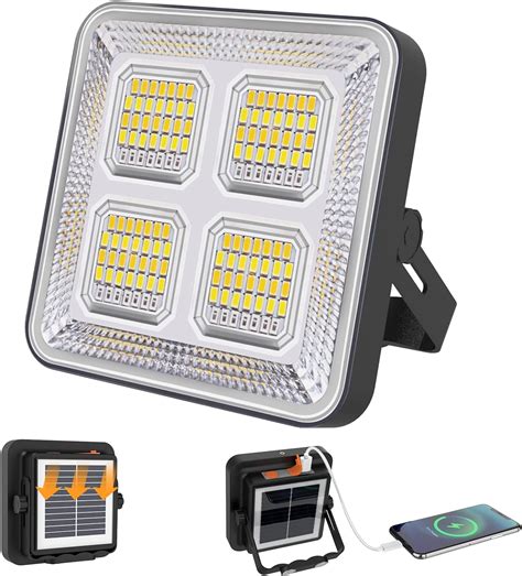 Foco LED Recargable Foco LED Batería 30W Panel Solar 4 Modos de Luz