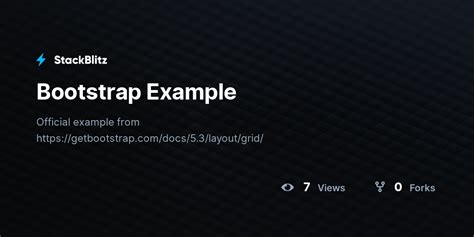 Bootstrap Example Stackblitz