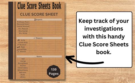 Clue Score Sheets Book 120 Clue Score Cards And Pads For Retro Clue
