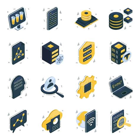 Pack Of Data Science Isometric Icons 36886514 Vector Art At Vecteezy