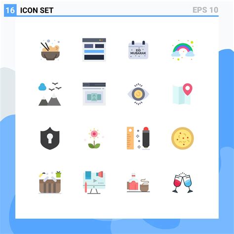 User Interface Pack Of 16 Basic Flat Colors Of Nature Color Calendar