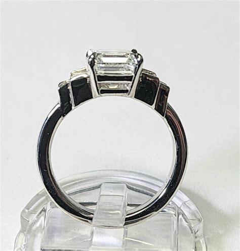 Estate Platinum Asscher Cut Diamond Ring 251 Carats Total Weight Gia