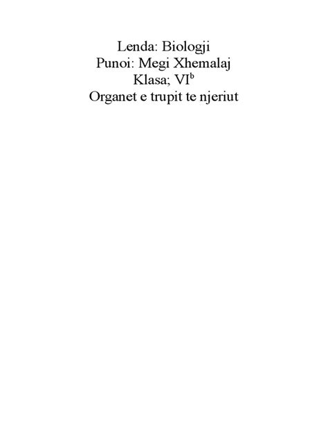 Biologji Organet E Trupit Te Njeriut Pdf