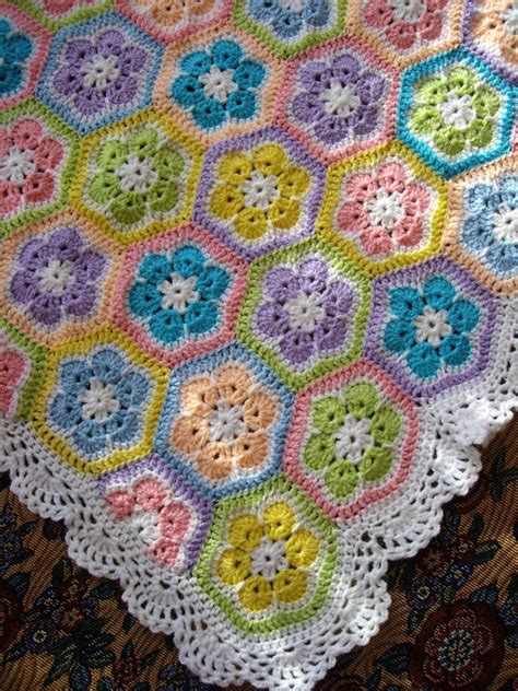 African Flower Crochet Blanket Granny Square Afghan Etsy