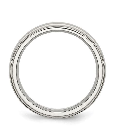 Chisel Stainless Steel Polished Brushed Center 7mm Edge Band Ring Macys