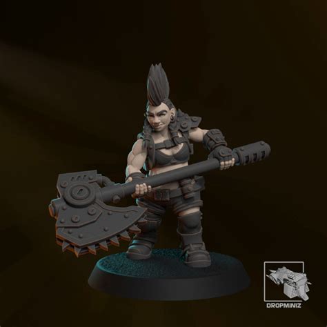 3d Printable Sci Fi Female Dwarf Slayers By Dropminiz