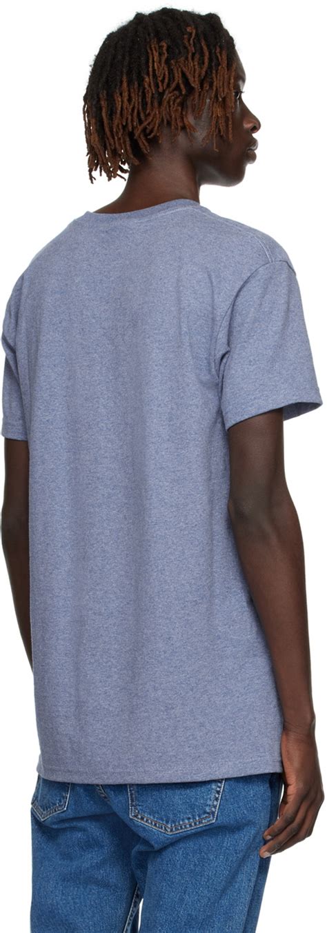 Naked Famous Denim Blue Circular T Shirt Naked And Famous Denim