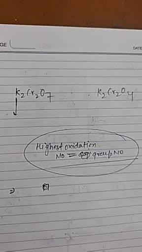 In The Conversion Of K2 Cr2 O7 To K2 Cro4 The Oxidation Number Of The F