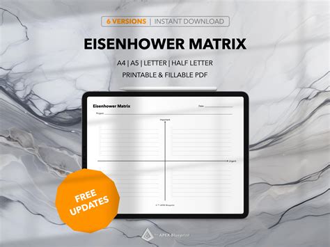 Eisenhower Matrix Template Printable And Fillable Pdf For Task