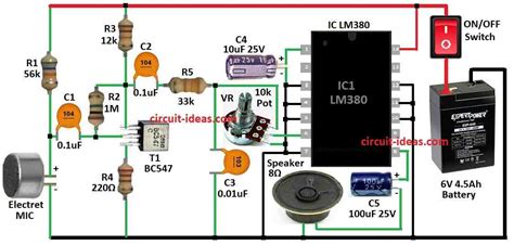 Simple Public Address Amplifier Circuit Circuit Ideas For You