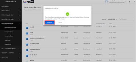 Bots Management Module Kore Ai Documentation