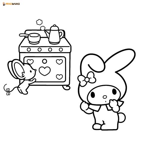 おねがいマイメロディぬりえ 印刷可能な着色ページ