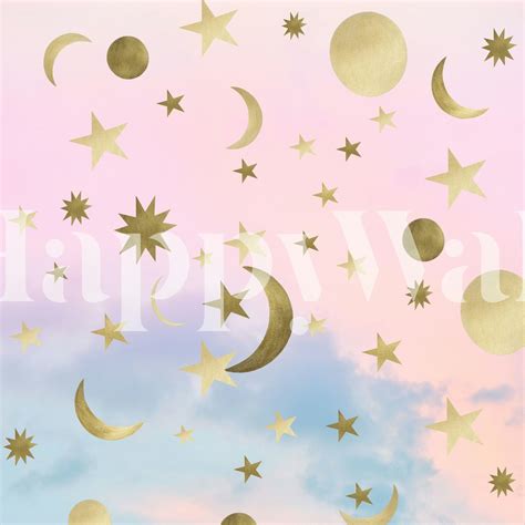 Pastel Starry Sky Moon Dream 1 Wallpaper Buy Online Happywall