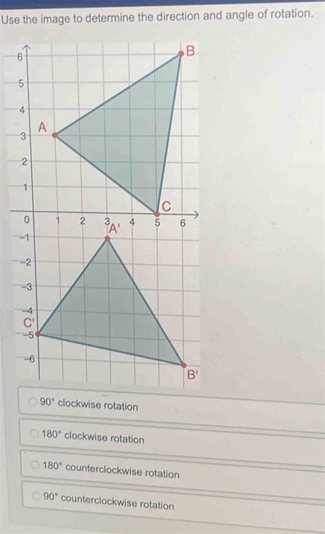 Solved Use The Image To Determine The Direction And Angle Of Rotation