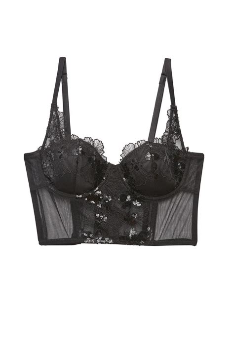 Fleur Du Mal Sequin Bustier Top Party Top Black Bustier Nin