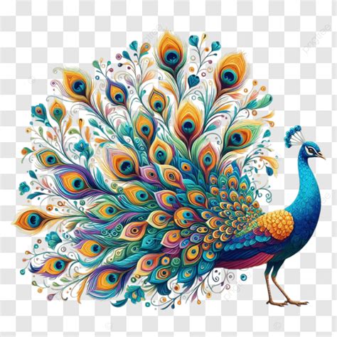 Single Colorful Peacock White Background Peacock Peacock 3d Peacock