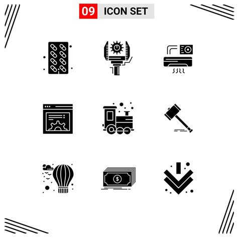 Set Of 9 Modern Ui Icons Symbols Signs For Toy Web Robotics Setting