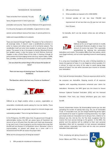 Tax Evasion Vs Tax Avoidance Pdf Taxes Tax Evasion
