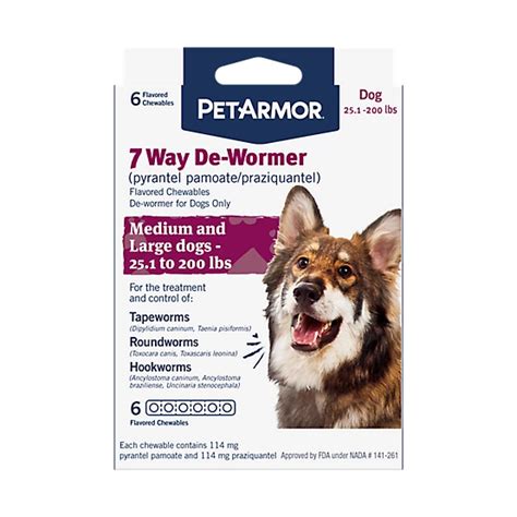 Petarmor 7 Way De Wormer For Medium And Large Dogs 6 Count At Tractor