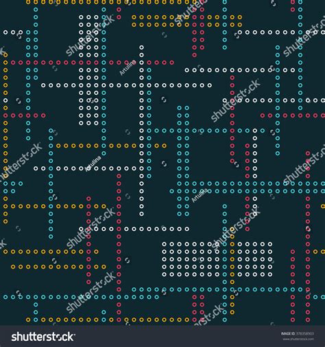Abstract Seamless Techno Pattern Vector Pattern Stock Vector Royalty