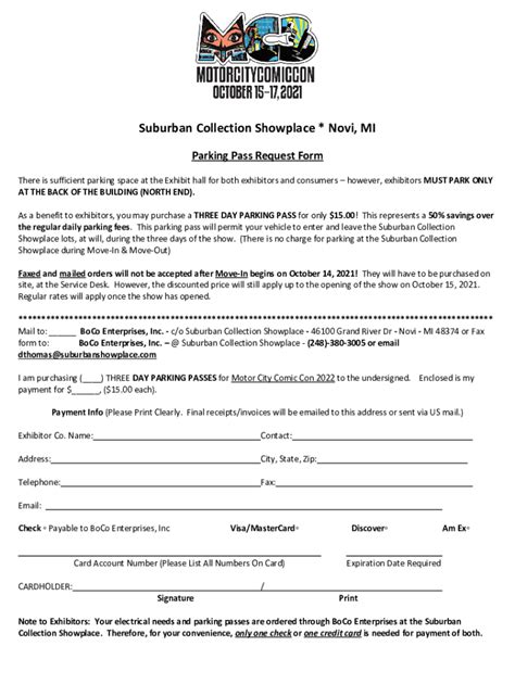 Fillable Online Also Order Online At Parking Pass Request Form Fax